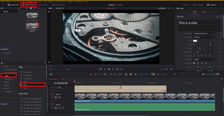 How to Add Text in DaVinci Resolve