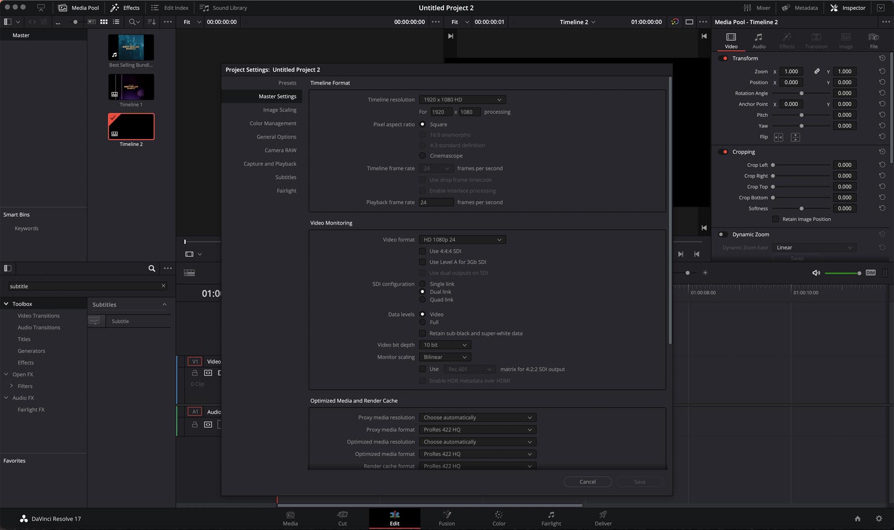 How to Change the Timeline Frame Rate in DaVinci Resolve