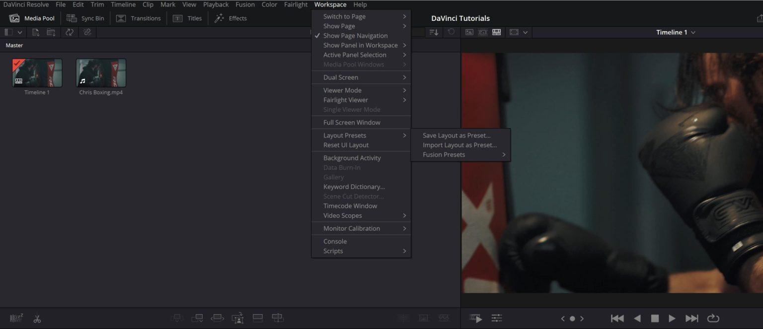 How to Save Layouts in DaVinci Resolve